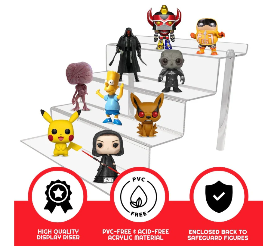 EVORETRO Figurine Display Stand - 4 Steps Acrylic Riser 3.0MM (Pack of ...